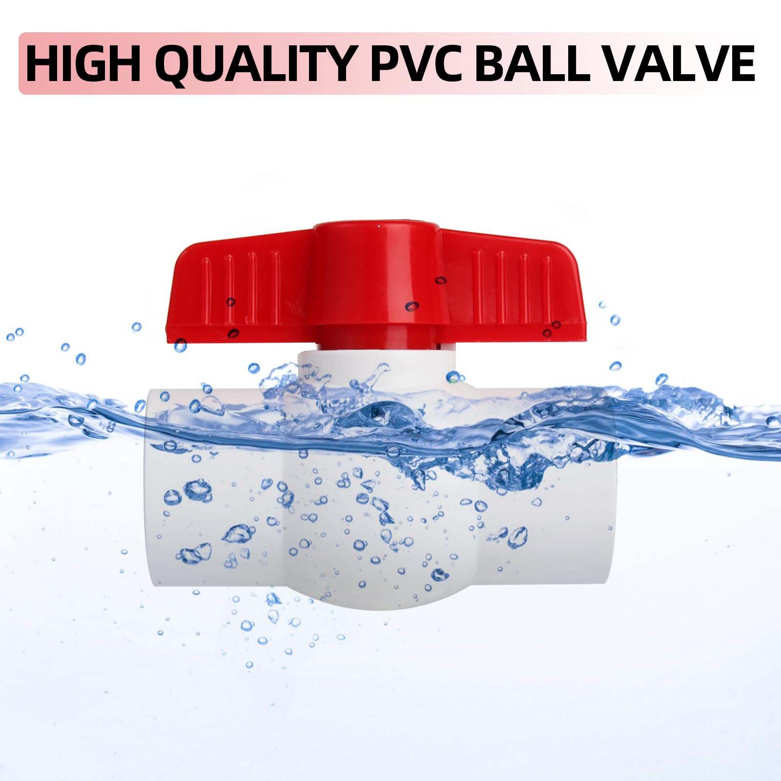 Snapklik.com : 5 Pack 1/2 PVC Ball Valves, Water Shut Off Valves, 1/2 ...