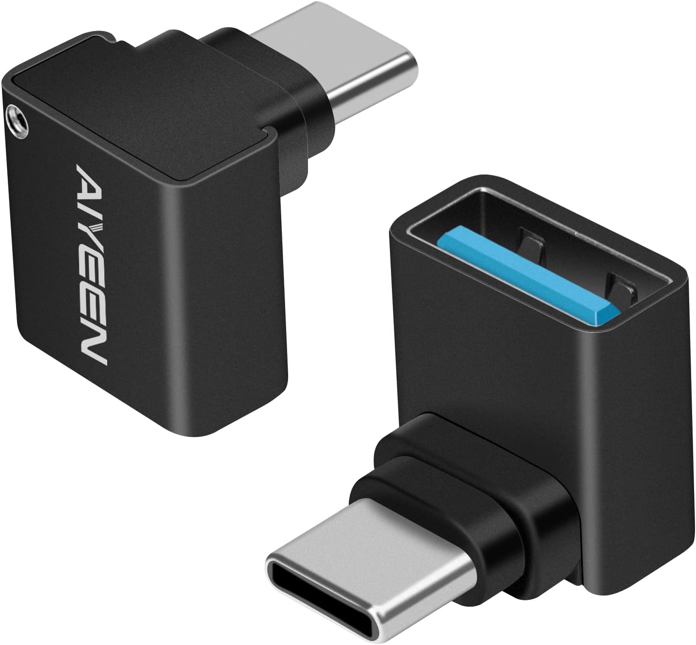 USB C to USB Adapter (2 Pack), 90 Degree Male to Female OTG Converter ...