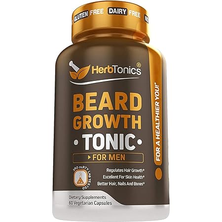 Amazon.com: Beard Growth Vitamins Supplement for Men - Grow Thicker ...
