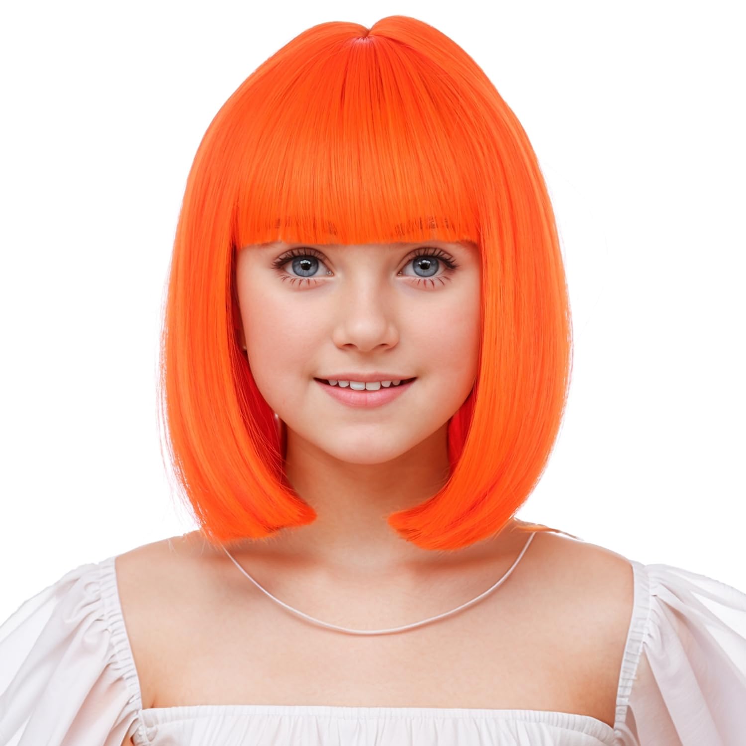 Amazon.com: PATTNIUM Kids Orange Wig Child Orange bob Wig Short Orange ...