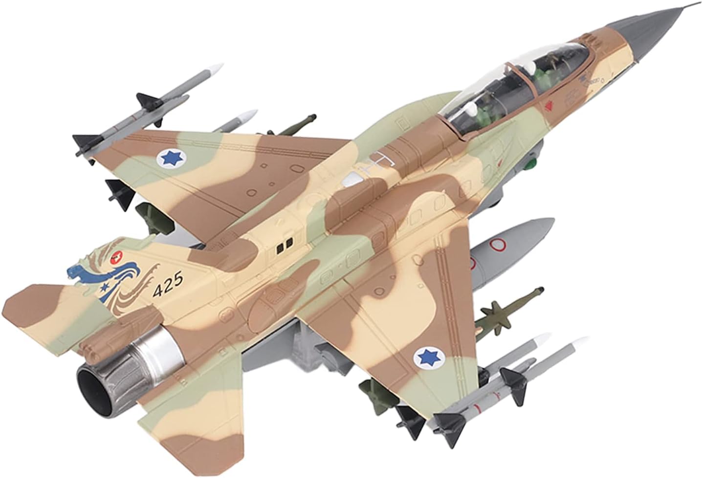 plplaaoo Modelo Fighter Jet, modelo de caza F 16I a escala 172, modelo ...