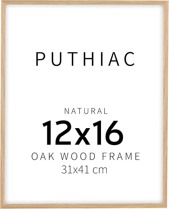12x16 in Natural Solid Oak Wood Picture Frame - 31x41 cm Poster Frame ...