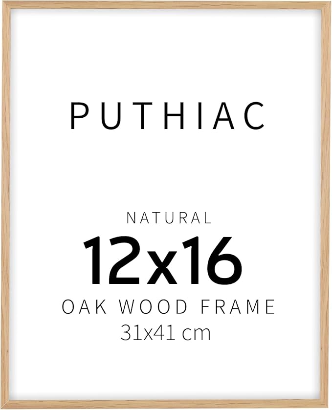12x16 in Natural Solid Oak Wood Picture Frame - 31x41 cm Poster Frame ...