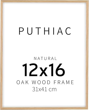 12x16 in Natural Solid Oak Wood Picture Frame - 31x41 cm Poster Frame ...