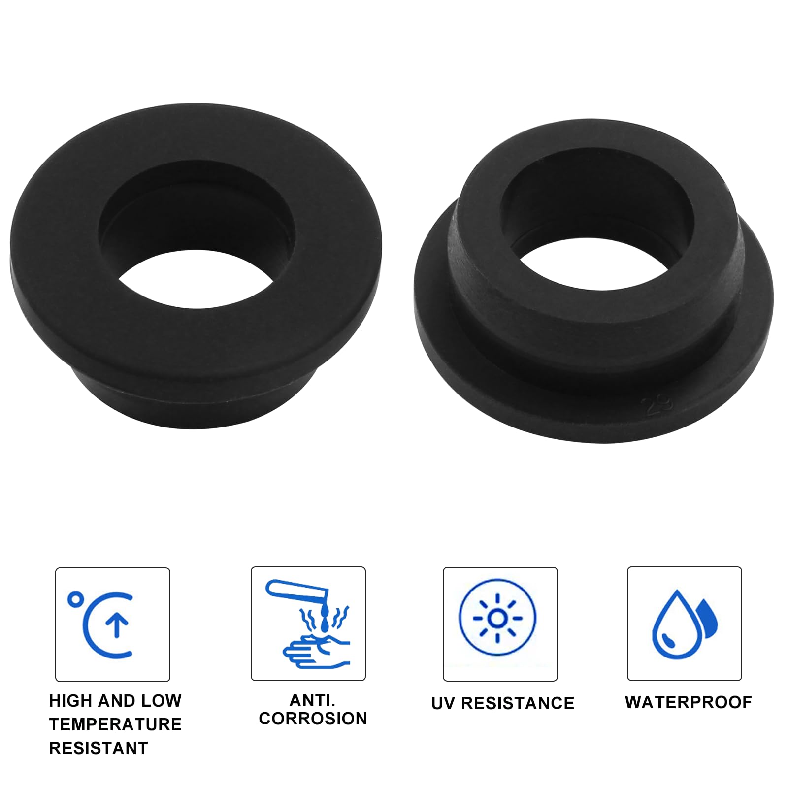 Snapklik.com : 8Pcs Rubber Grommets 1-1/8" Drill Hole, 3/4" ID Grommet ...