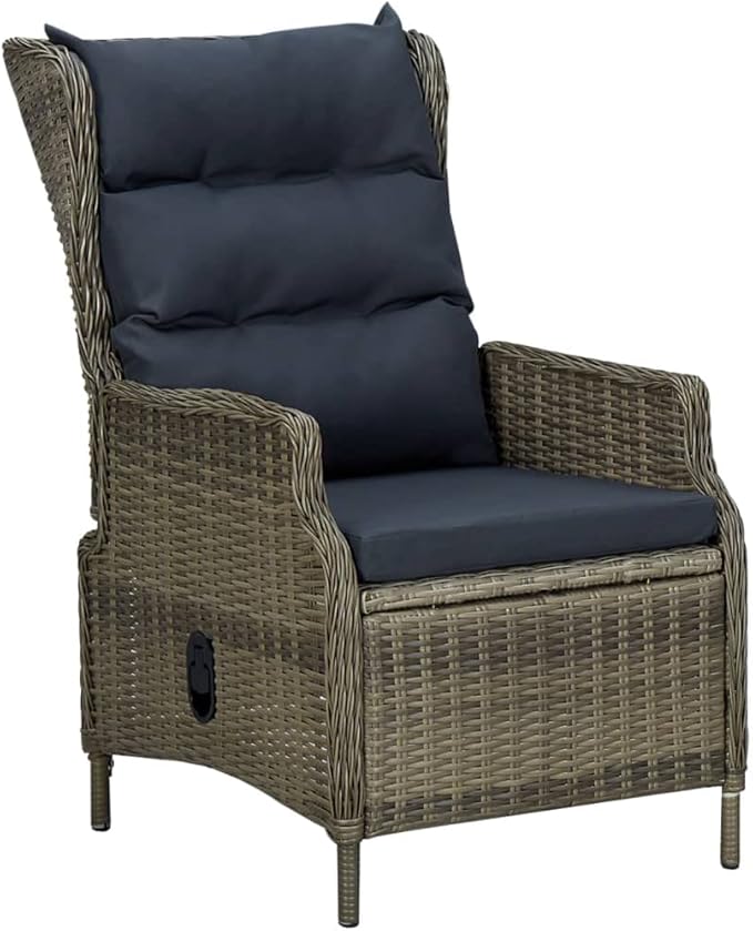 vidaXL Gartensessel Verstellbar mit Auflagen Liegefunktion Geflechtsessel Sessel Gartenstuhl ...