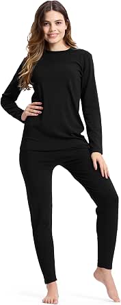 BAMBOO COOL Thermal Underwear for Women Base Layer Womens Thermal Top ...