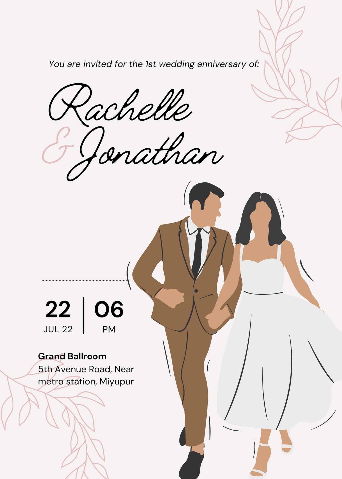 1st wedding anniversary invitation | Beachweddingtips.com