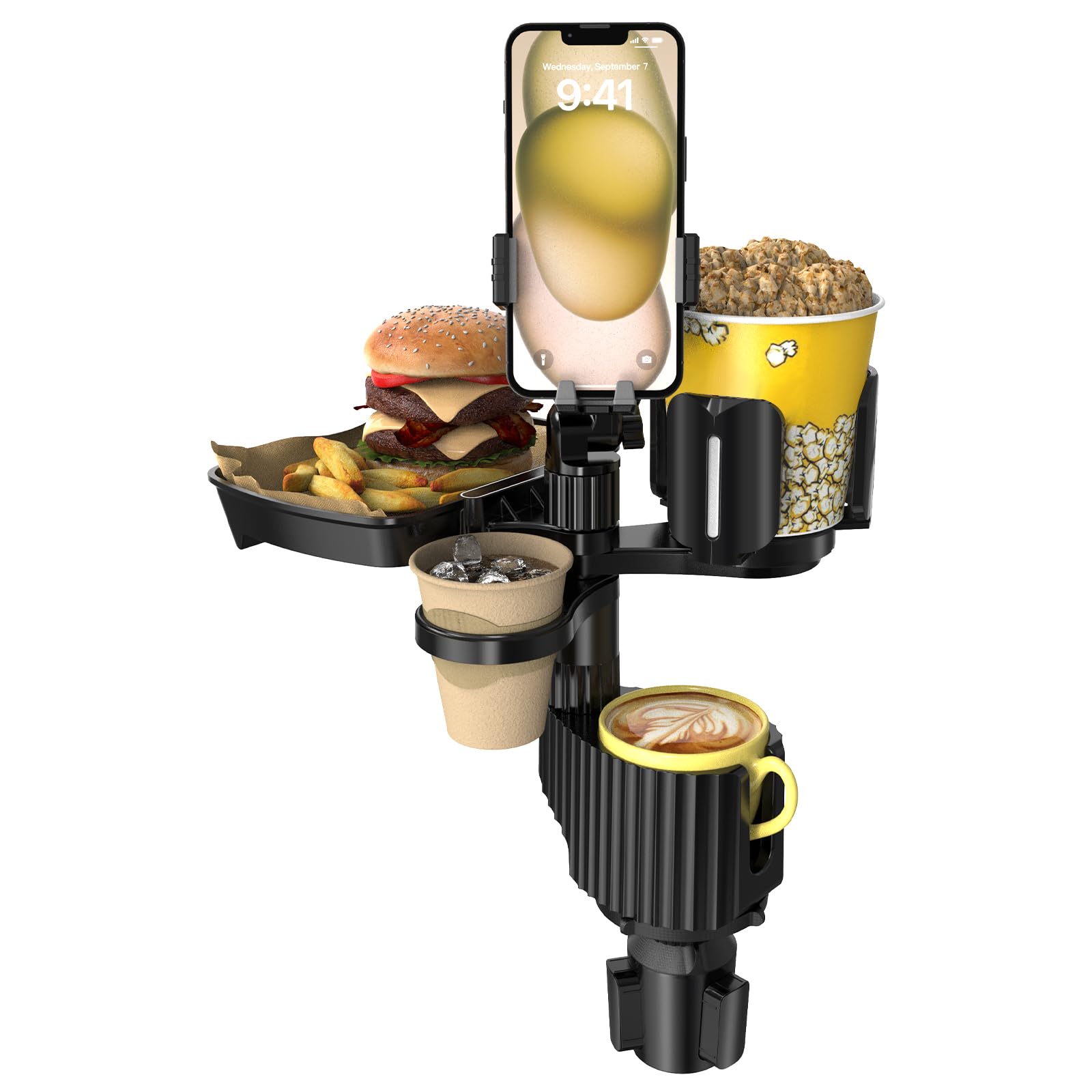 Car Cup Holder Tray Table 360° Multifunctional Car Table with Water Cup ...