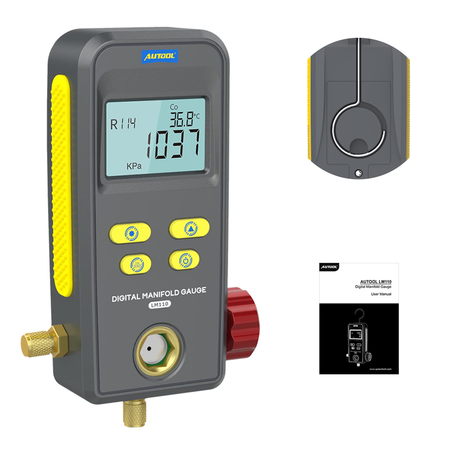 Digital Manifold Gauge Hvac System Refrigeration Gauge Vacuum Pressure ...