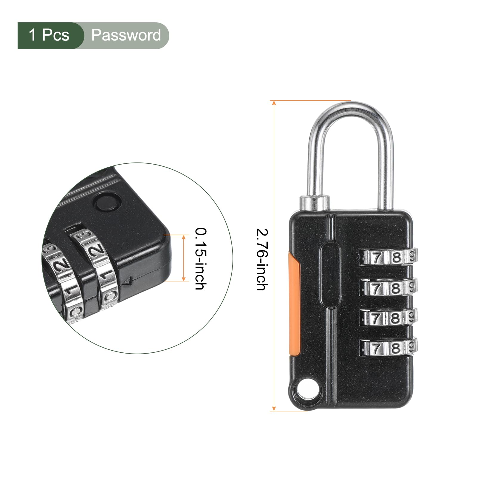 YOKIVE 1 Set 4 Digit Combination Lock with Security Cables, Outdoor ...