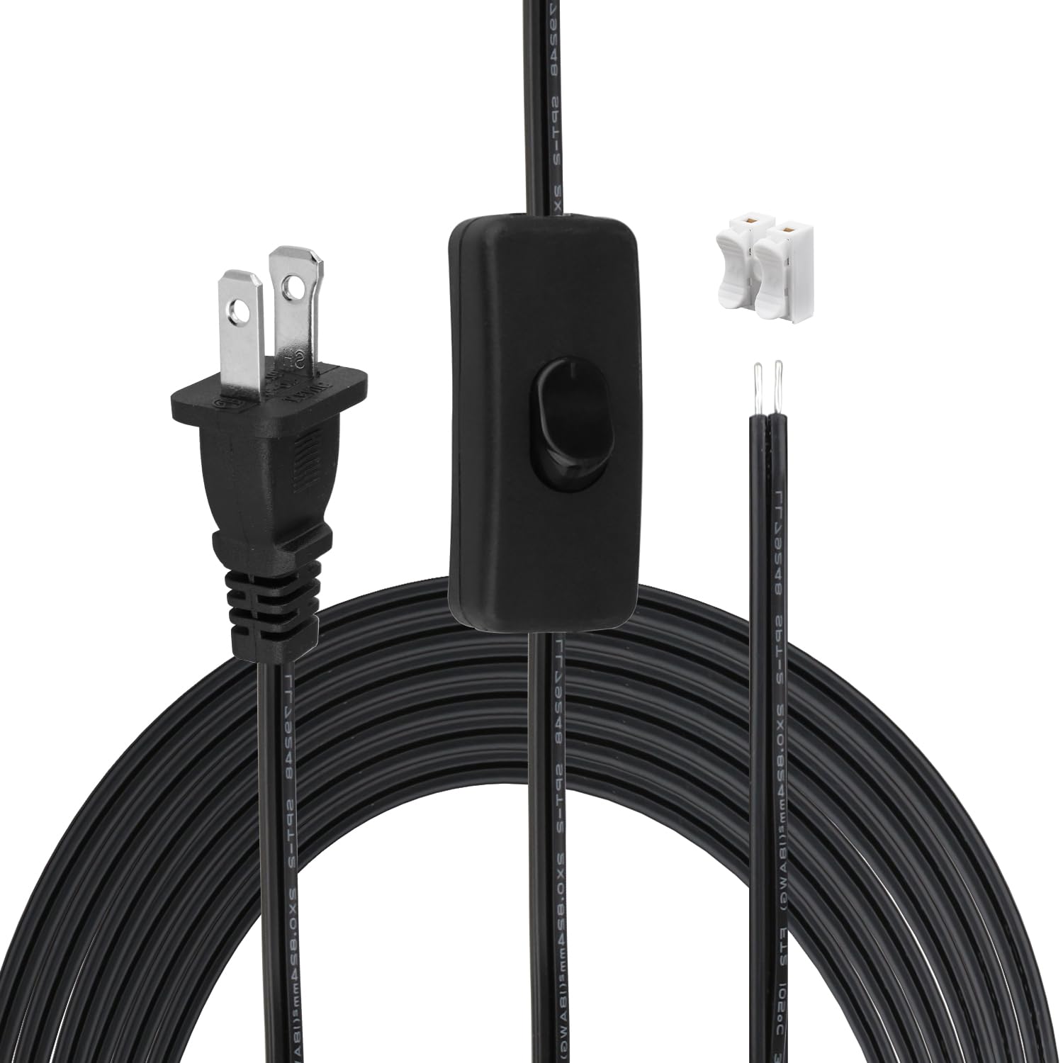 Amazon.com: Asjeumt 8ft Lamp Cord with Switch, Black Lamp Cord Set with ...