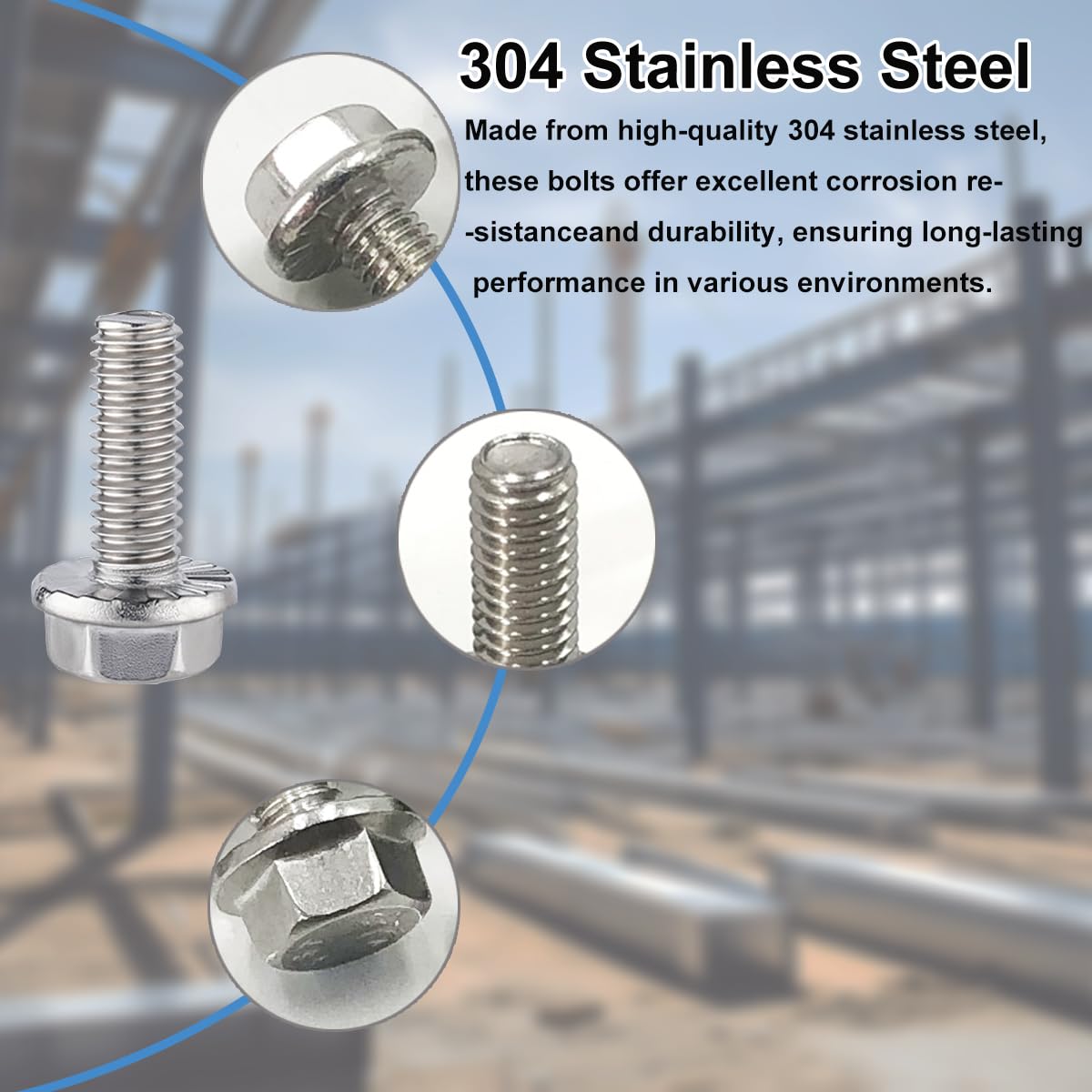 Snapklik.com : 25PCS Flanged Hex Head Bolts M616 Flange Hexagon Screws ...