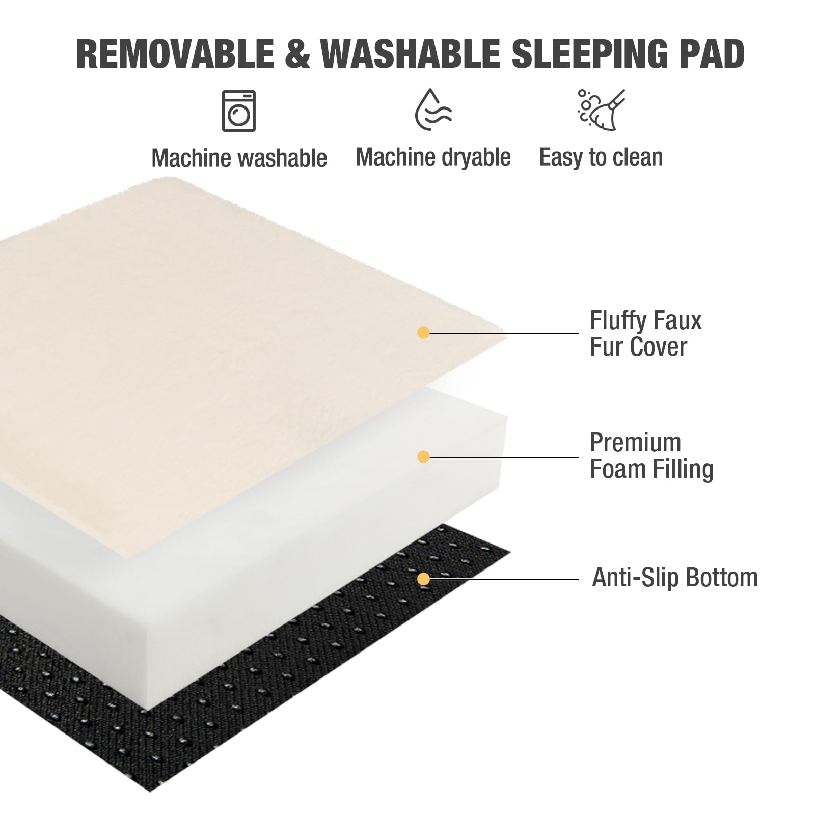 Veehoo Cat Bed House for Indoor Cats, 2 Large Cat Cave with Soft Fluffy ...