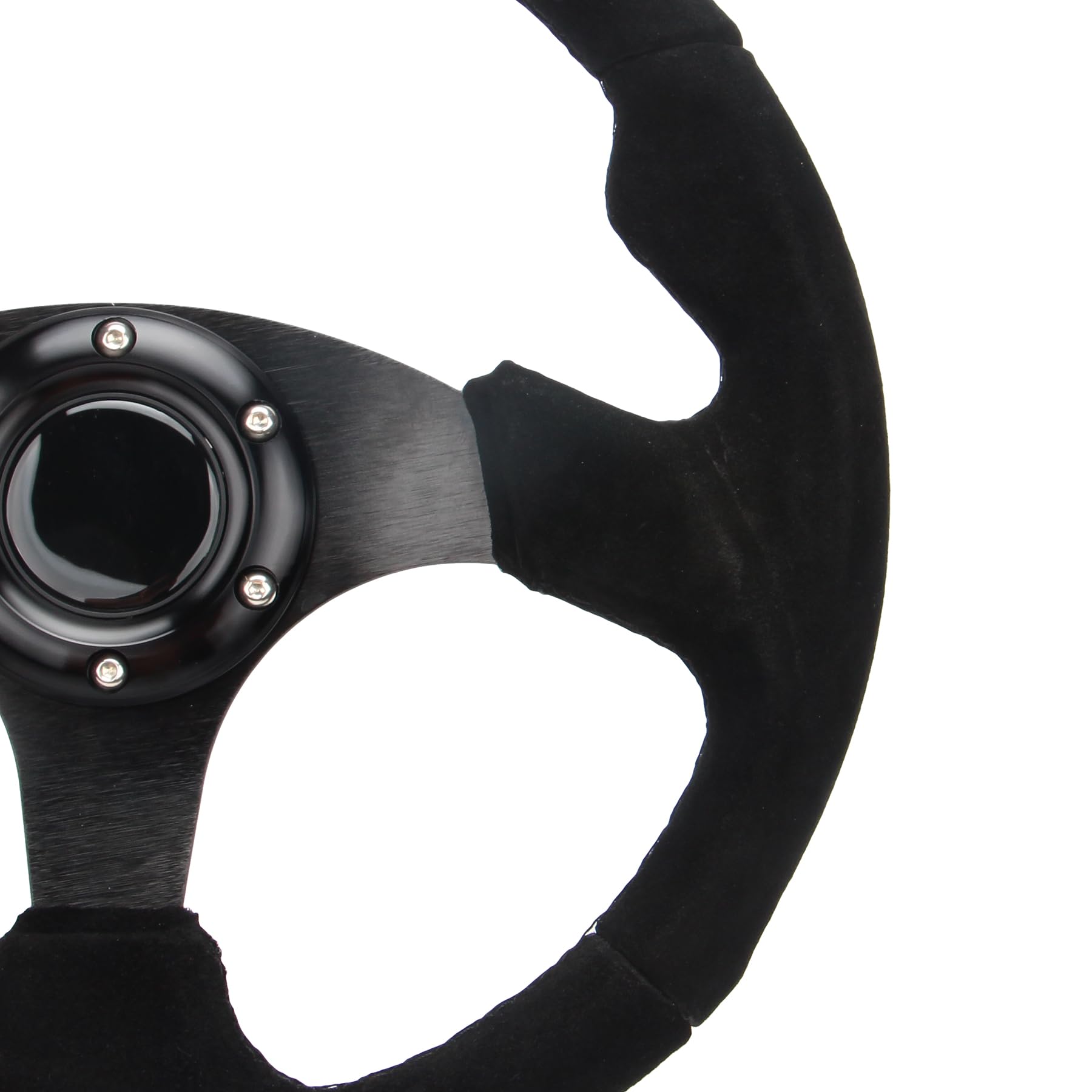 Snapklik.com : Universal Car Racing Steering Wheel Suede Leather 320mm ...