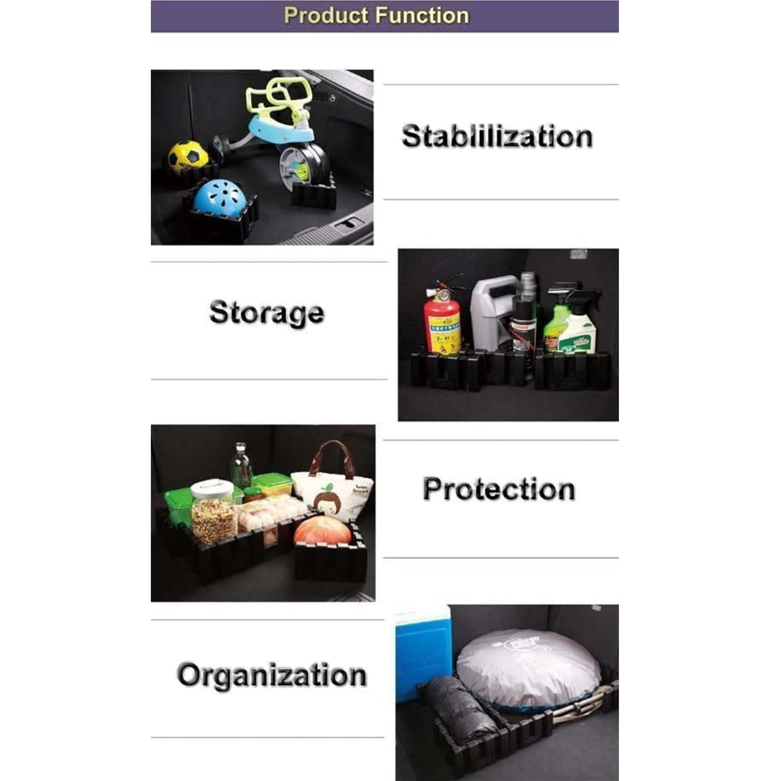 Snapklik.com : YOFIT Multipurpose Cargo Organizer Blocks Car Trunk ...