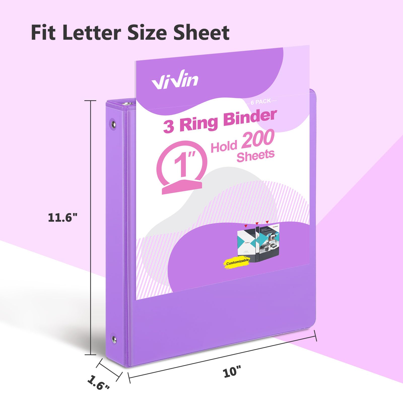 Snapklik.com : ViVin 1 Inch Round Ring View Binder For Durability ...