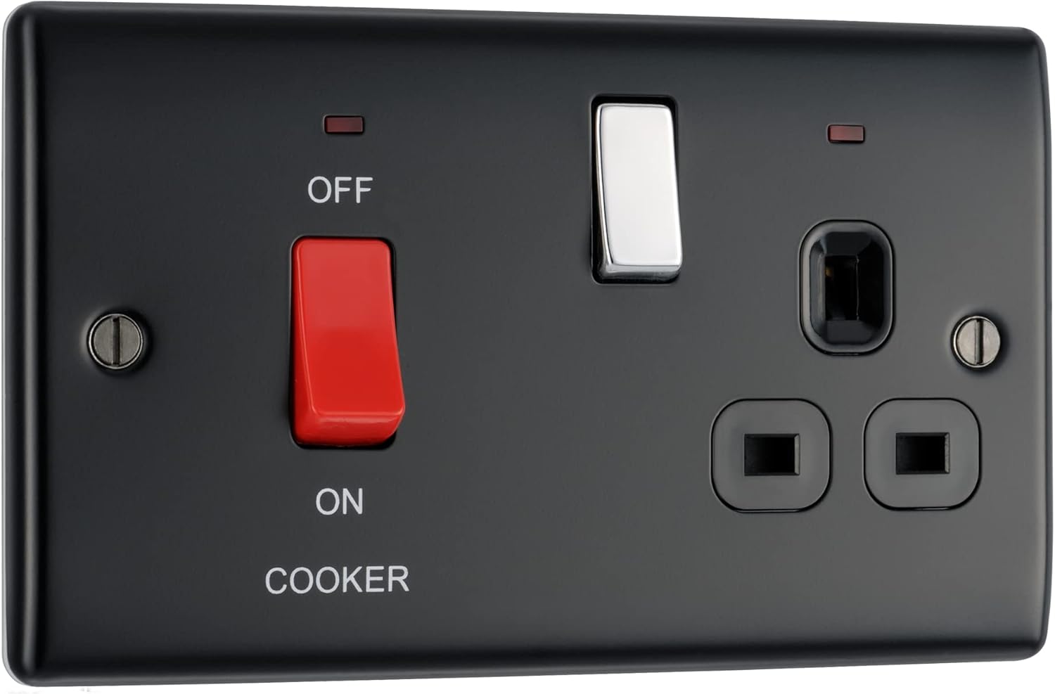 BG Electrical Double Pole Cooker Control Unit with Single Socket and ...
