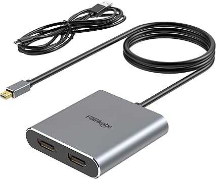 Amazon.com: Fairikabe Mini DisplayPort to Dual HDMI Adapter, 4K@60Hz ...