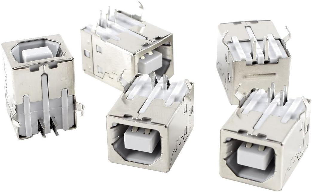 sourcing map 10PCS USB 2.0 Type B Female Socket Connector Jack Port, 4 ...