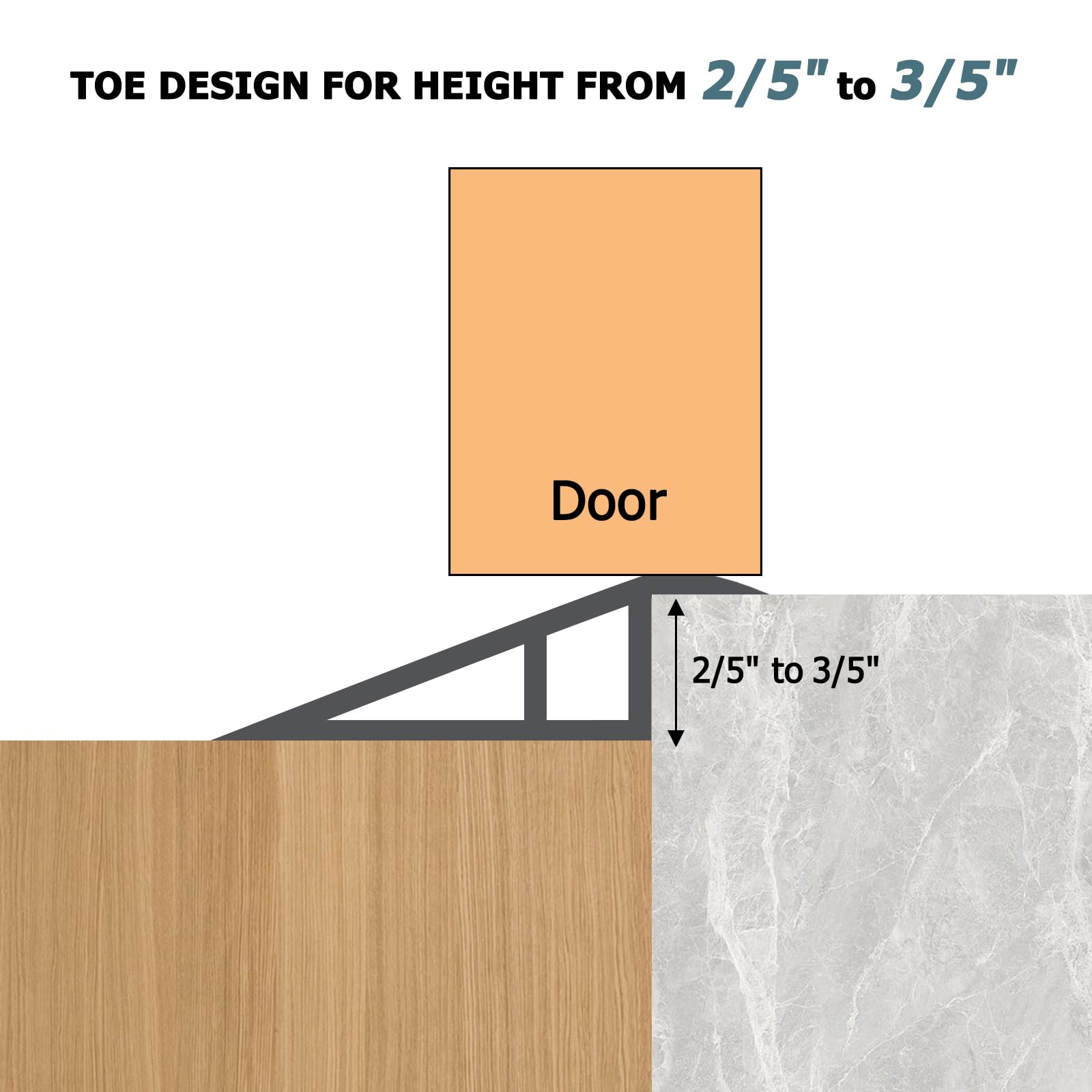 Snapklik.com : Heonay Vinyl Door Threshold Ramp For Doorways 2/5" To 3/ ...