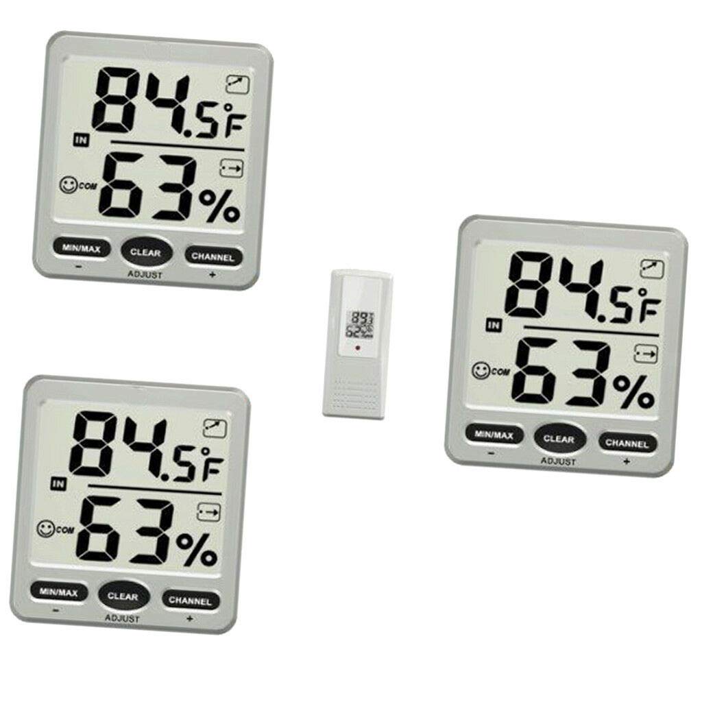 3 Digital Wireless thermometer Temperature Hygrometer Console 1 Remote ...