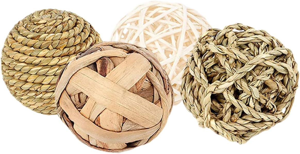 Amazon.com : BESPORTBLE 4pcs Seagrass Bunny Chew Indoor Pet Balls for ...