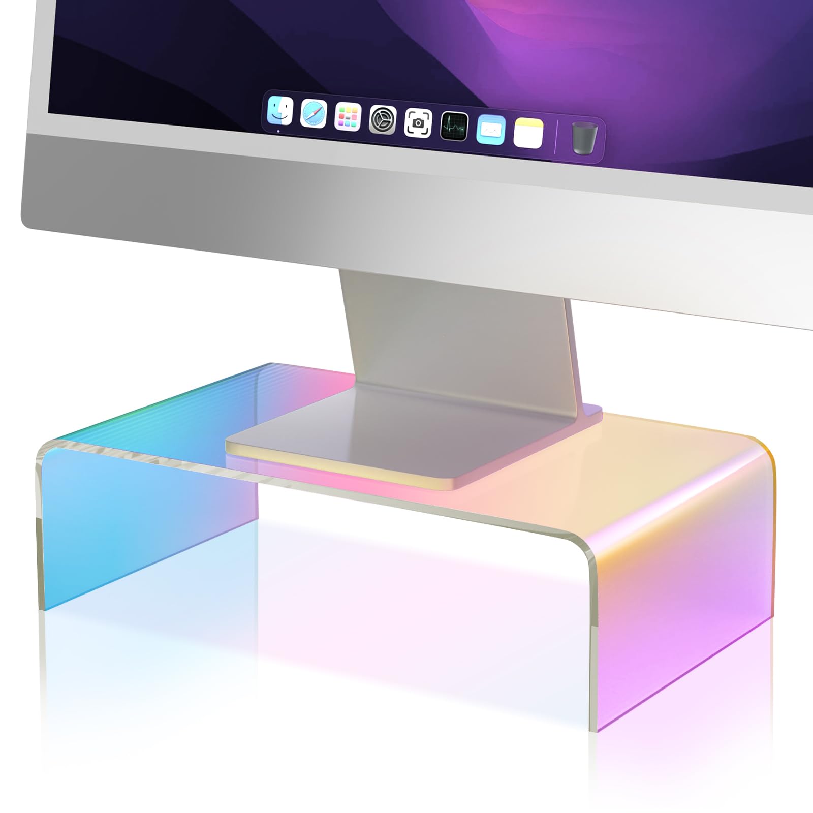 Amazon.com: NiHome Iridescent Acrylic Computer Monitor Stand, Acrylic ...