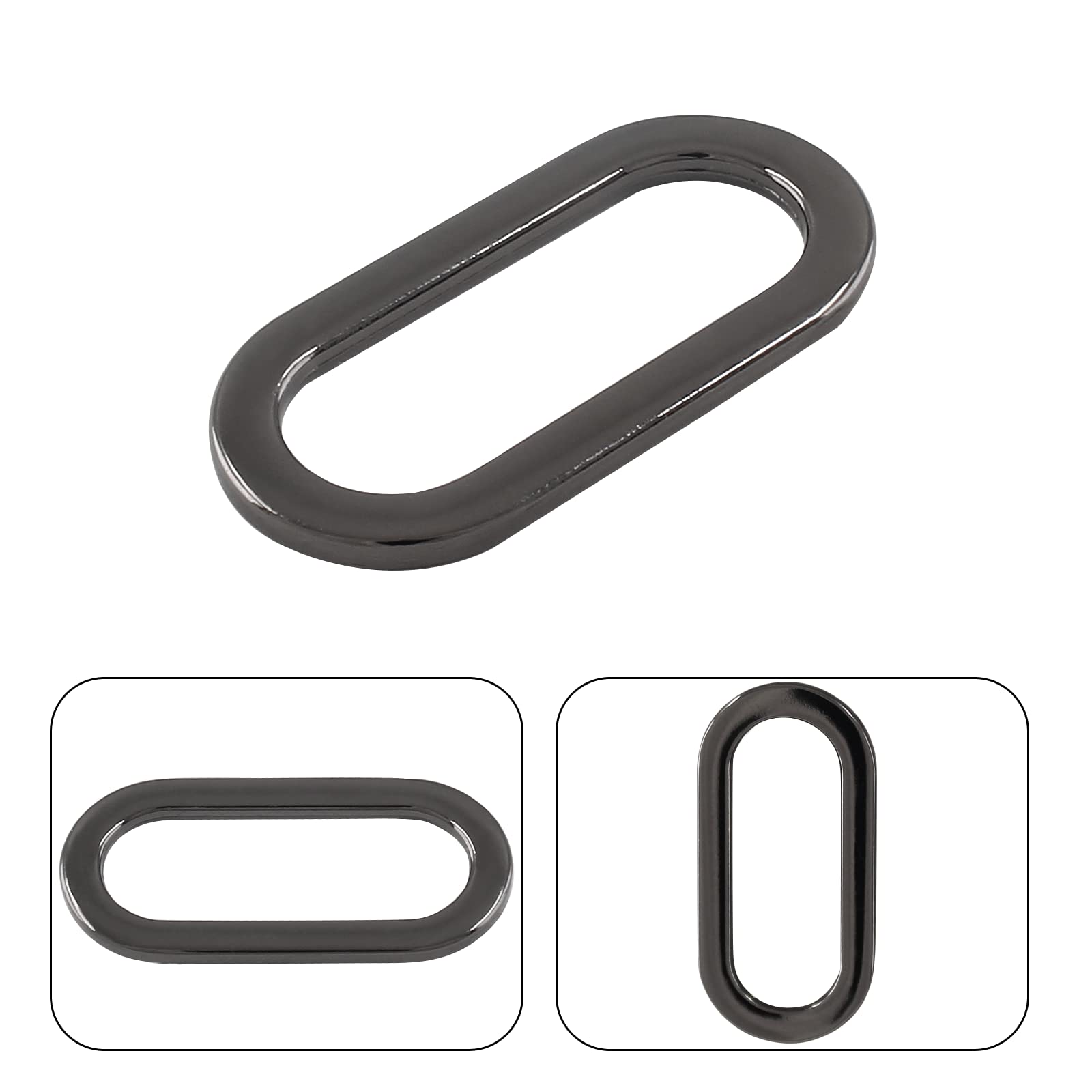 Snapklik.com : Unlorspy 6 Pcs Metal Oval Rings Buckles 1 Inch /25mm ...