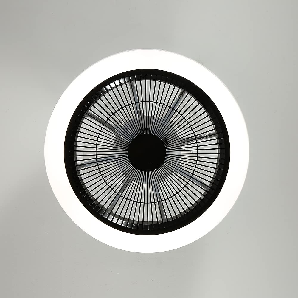 Megeme Modern Ceiling Fan with Lights,18" Enclosed Ceiling Fan with 6 ...