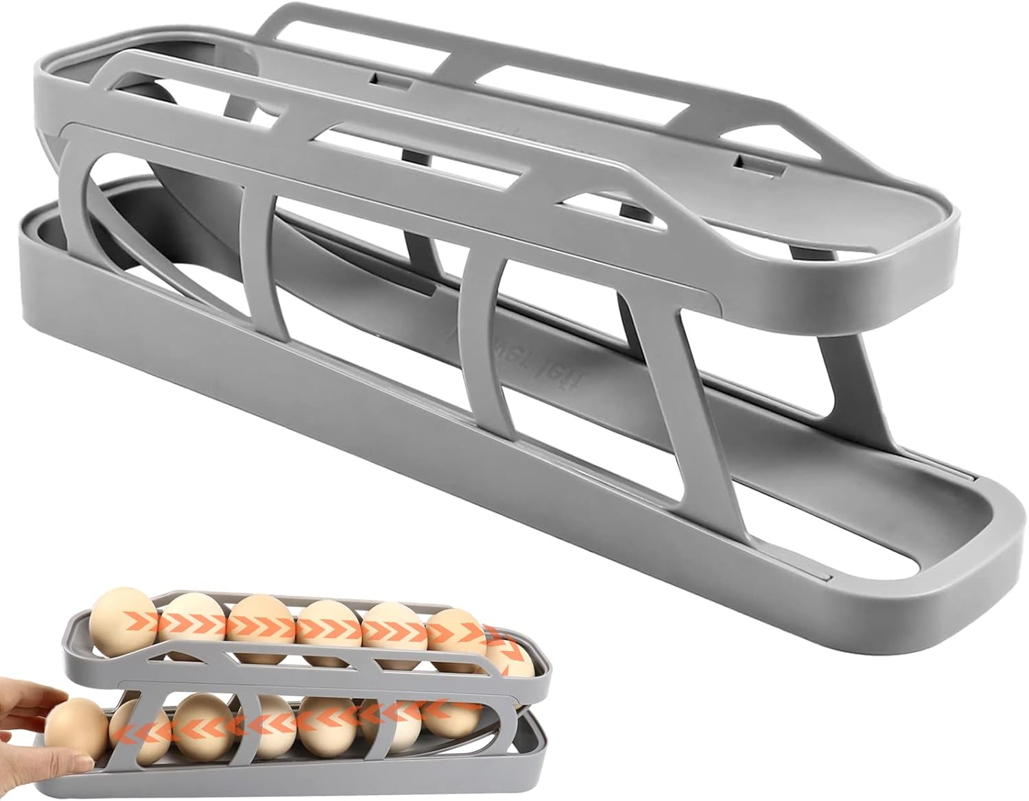 Amazon.com: Egg Holder For Refrigerator Automatically Rolling Egg, 2 ...