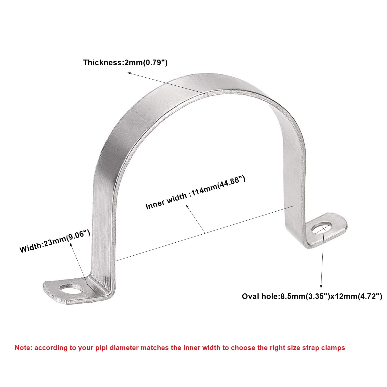 Snapklik.com : AKIHISA 5 Pcs 4-1/2 Inch Heavy Duty Pipe Strap,2 Hole U ...