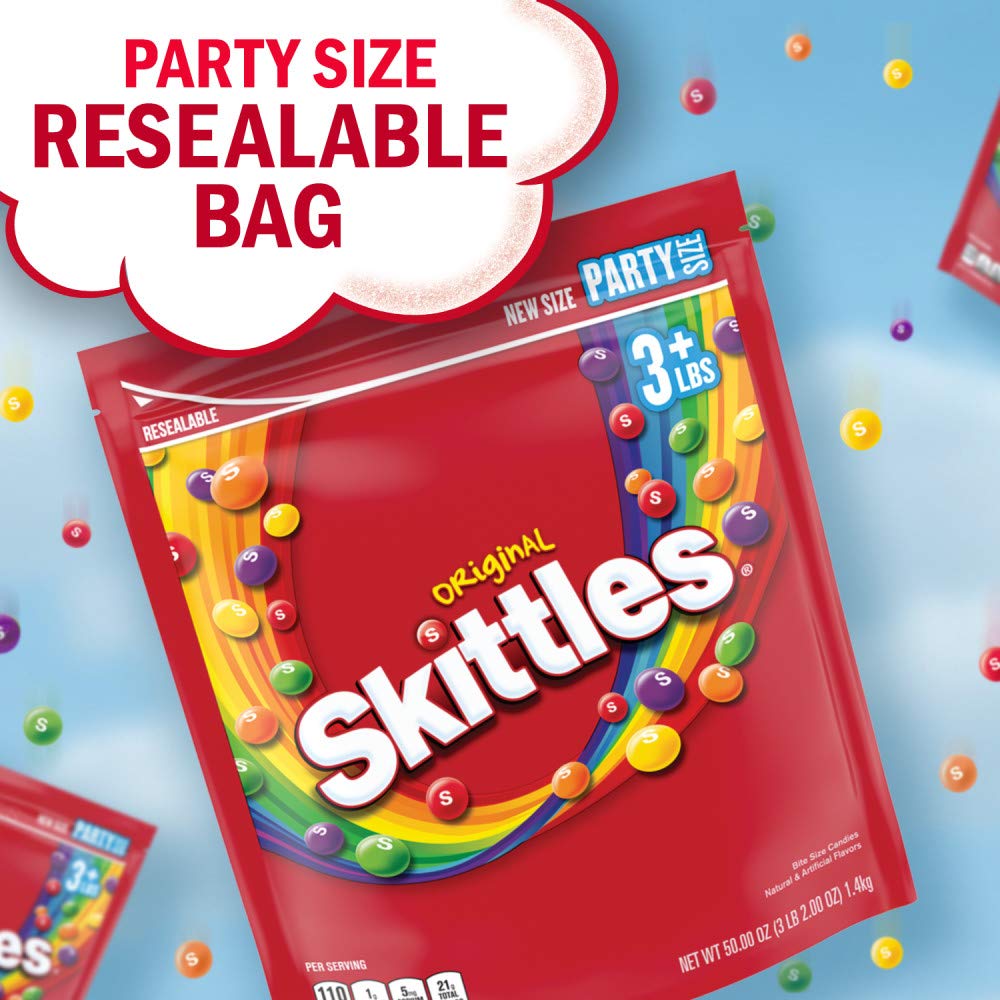 Skittles, Original Fruity Candy Party Size Bag, 50 oz (03-2024