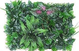 Amazon.com: Green Fake Plant Wall Panels Artificial Plant Leaves ...
