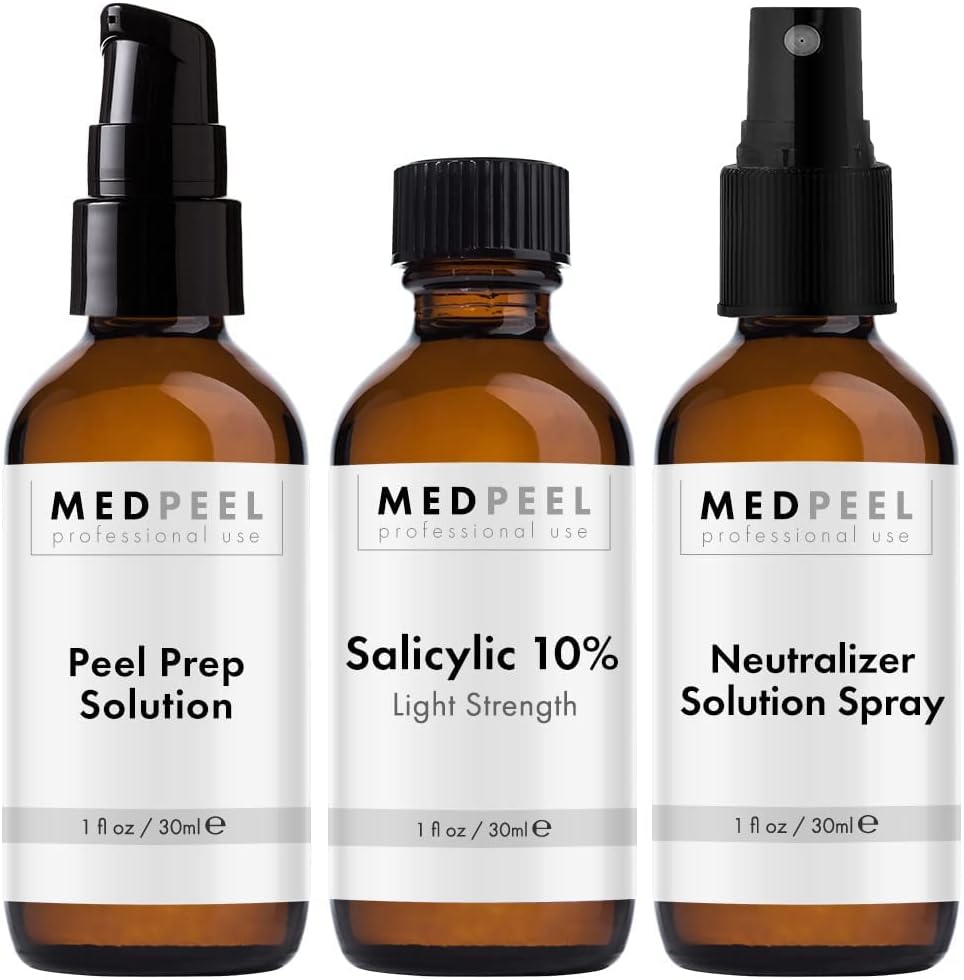 Amazon.com: MedPeel Salicylic Acid 10% Essential Peel Kit, Includes Peel, Prep, Neutralizer ...