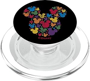 Amazon.com: Disney Mickey Mouse Icon Heart Rainbow PopSockets PopGrip ...