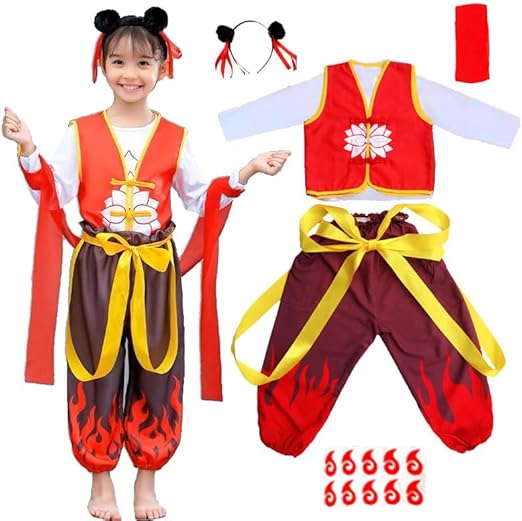 Amazon.com: Nezha Cosplay Costume Anime Chinese Ancient Legendary Hero ...