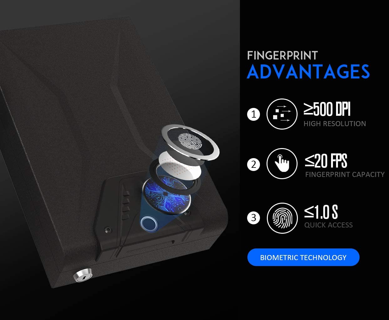RPNB Gun Safe,California DOJ Certified,Smart Pistol Safe Quick Access ...