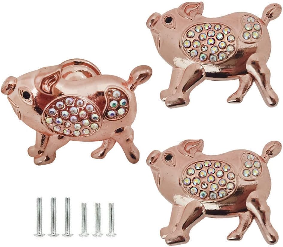 brandname Pig Knobs 3 Pcs Cute Animal Pig Shape Cabinet Pull Wardrobes ...