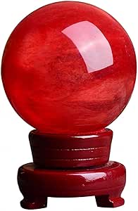 Amazon.com: LOKORI Red Natural Crystal Ball,Polished Divination Ball ...
