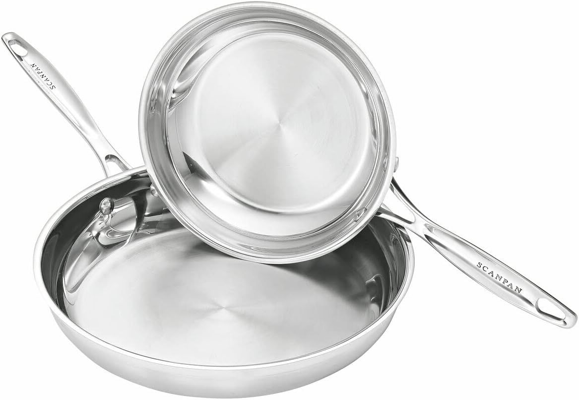 Scanpan Impact 2-Piece Stainless Steel Fry Pan Set, 20 cm & 28 cm ...
