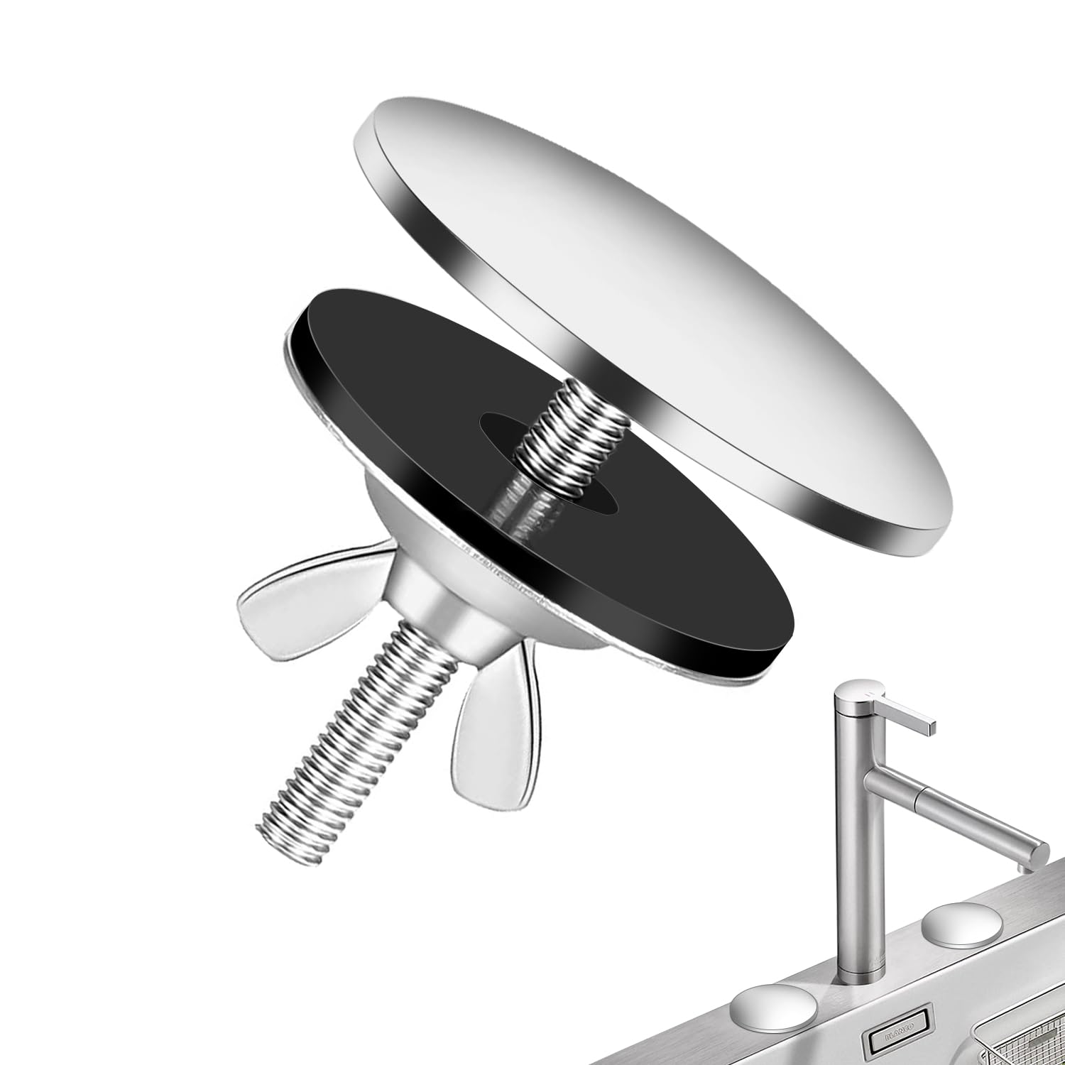 Kitchen Sink Cover Joaoxoko Sink Hole Cover,2 Pieces Faucet Hole Cover ...