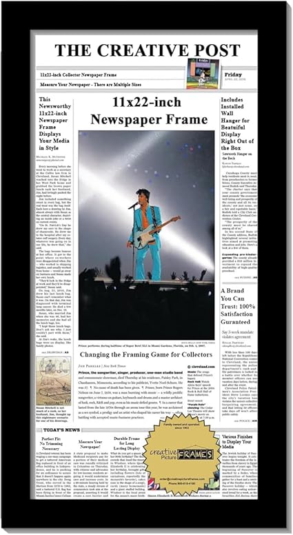Amazon.com - Creative Picture Frames 11" x 22" Black Newspaper Display ...