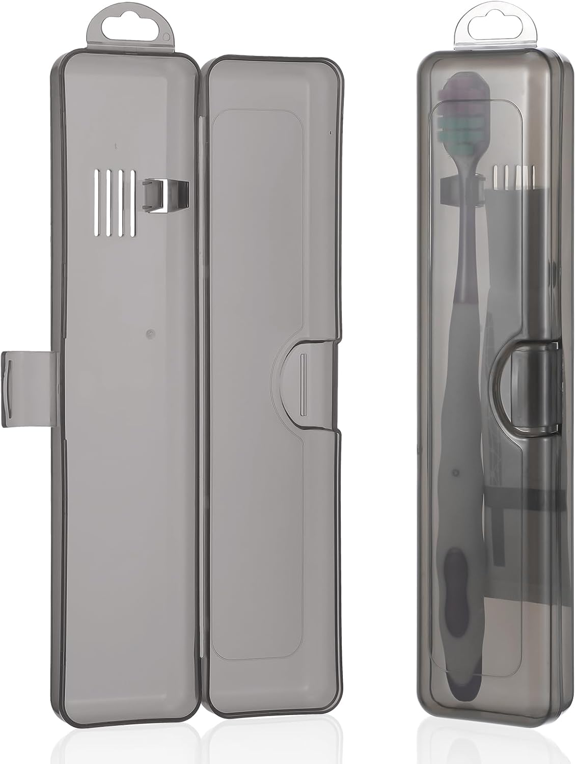 Amazon.com: 2 Pcs Toothbrush Travel Holder Transparent Toothbrush Case ...