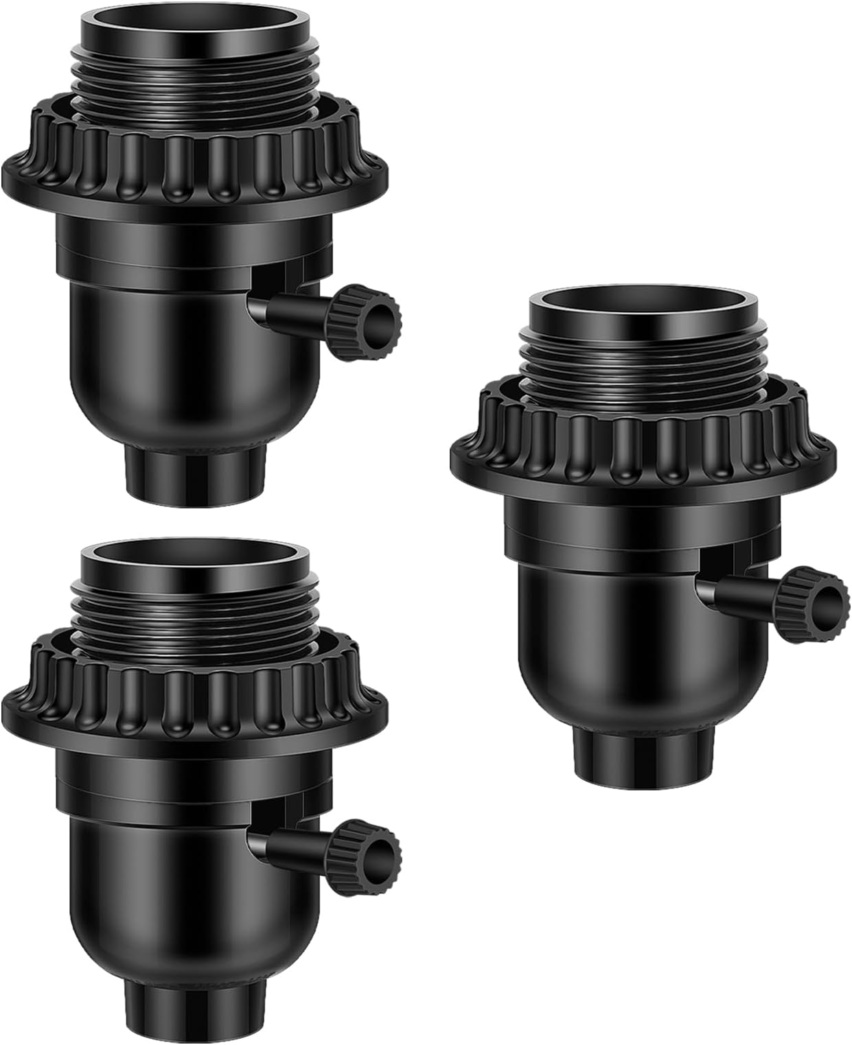 Zevnico 8 Pack E26 E27 Light Sockets, Black Medium Screw Base with ...