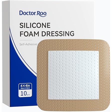 Amazon.com: Silicone Adhesive Foam Dressing, Doctor.Roo 4"x4 ...