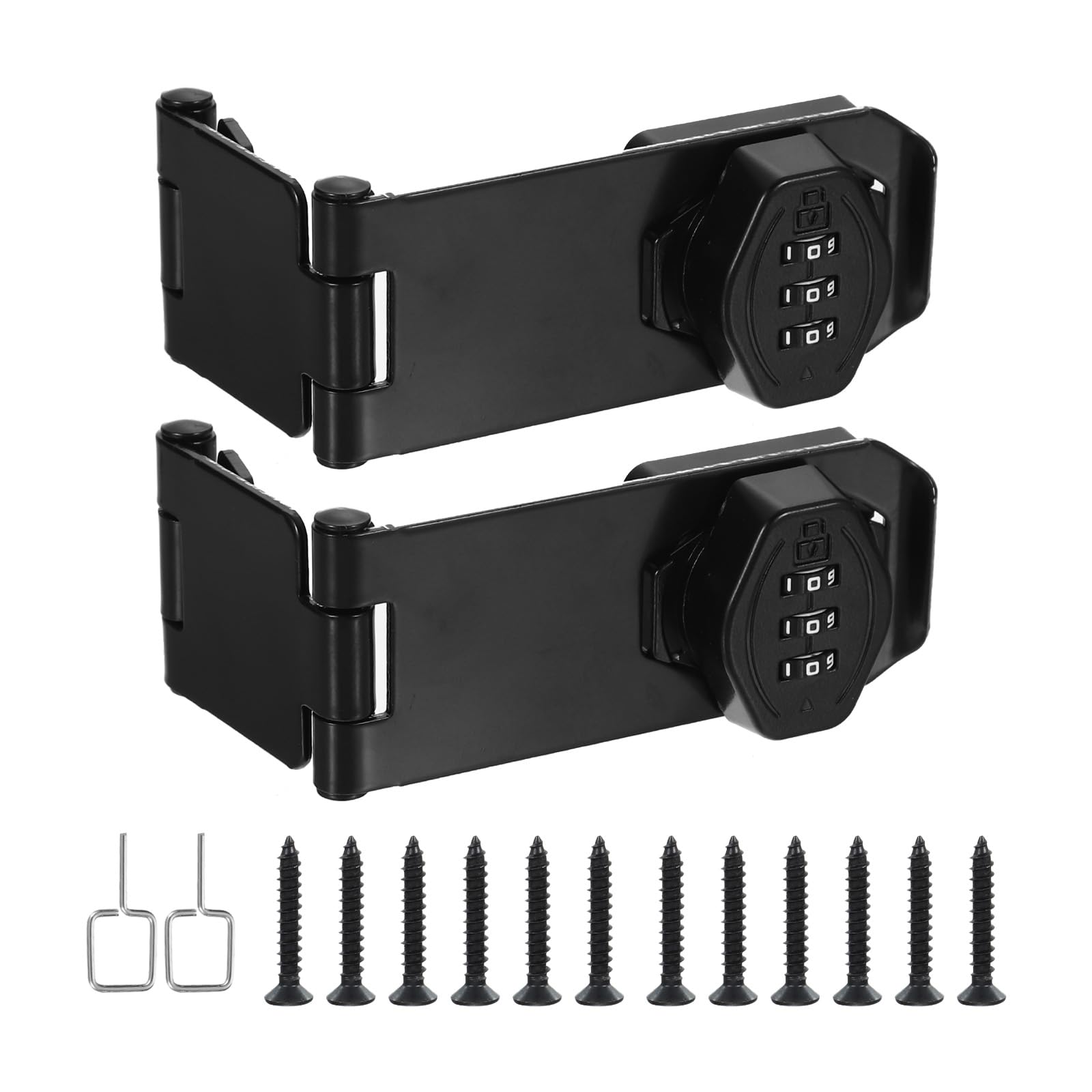 PATIKIL Combination Rotary Hasp Locks, 2 Pack 90 or 180 Degree ...