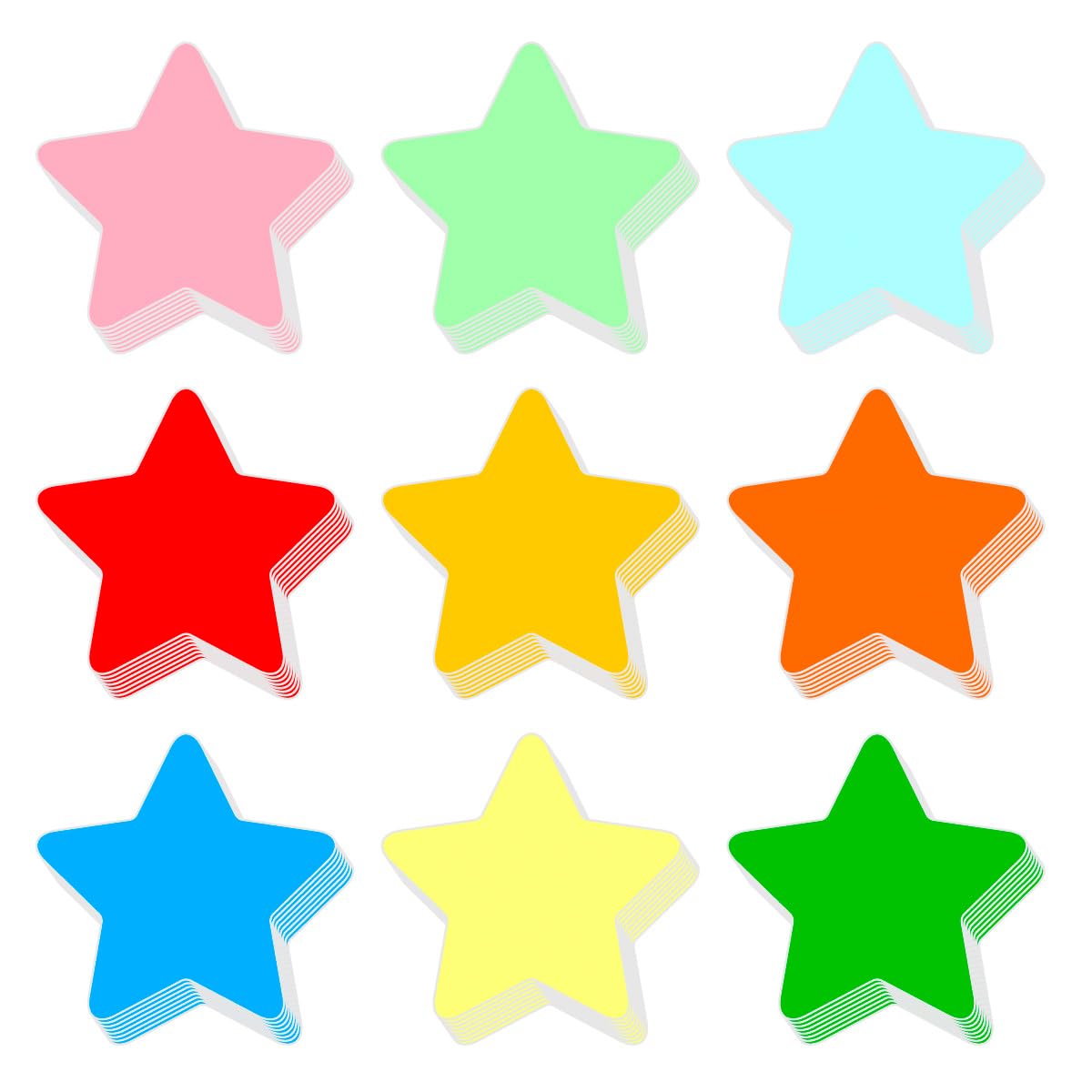 Buy 72 Pieces Star Cut Outs Paper Star Shape Assorted Color Star ...