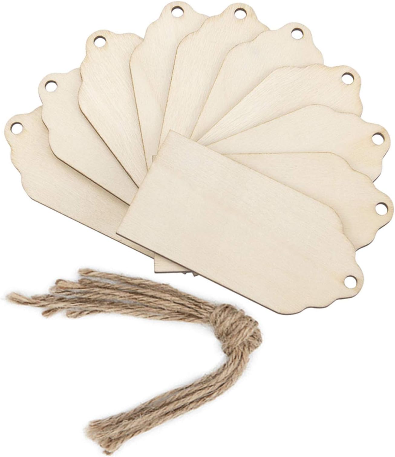 Amazon.com: 100 Pcs Unfinished Wooden Tags, Blank Wood Tags Crafts ...
