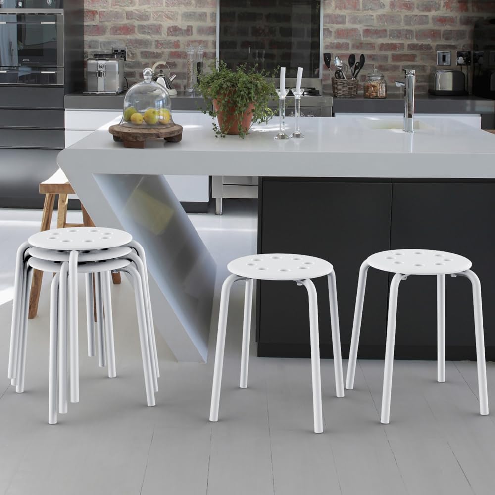 Snapklik.com : Yaheetech Plastic Bar Stools Flexible Seating Backless ...